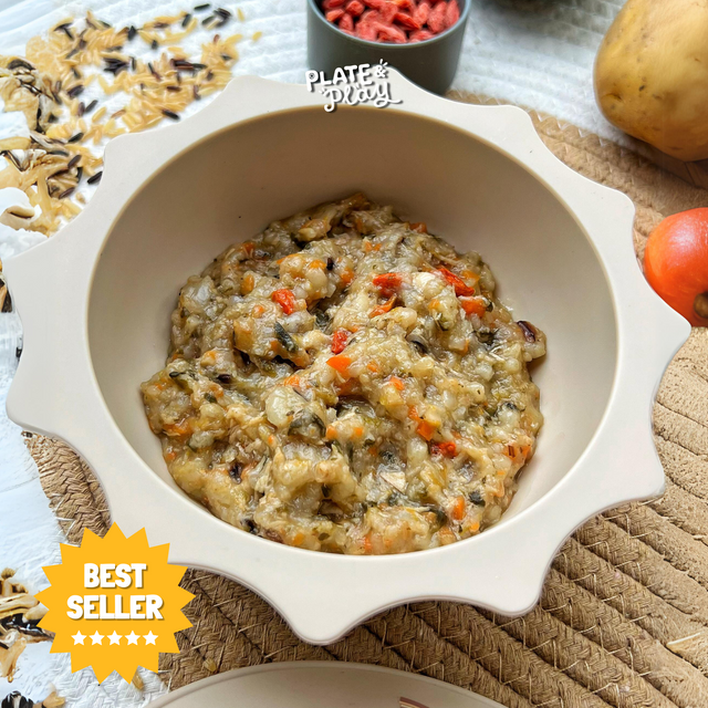 Toddler Mix Grain Chicken Congee With Pumpkin Spinach & Wolfberry ...